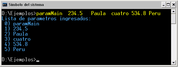 Argumentos en la línea de comandos